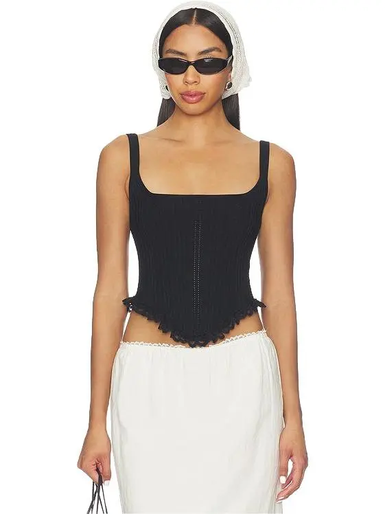 Lpa Suzy Knit Corset Top - Black