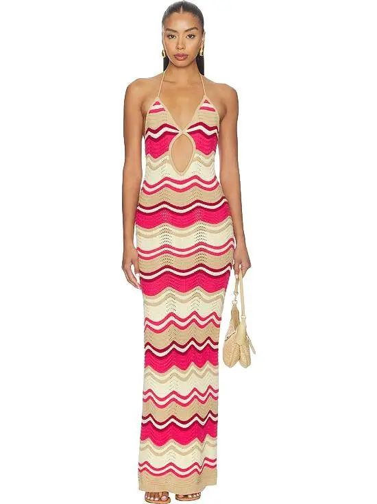 MORE TO COME Marita Halter Maxi Dress - Pink