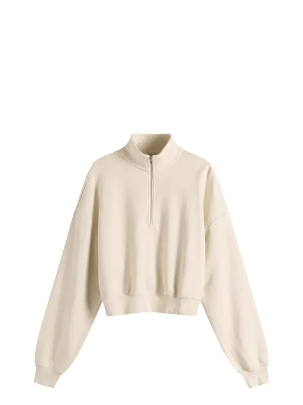 SKIMS Drapey French Terry Half Zip Pullover - Buff