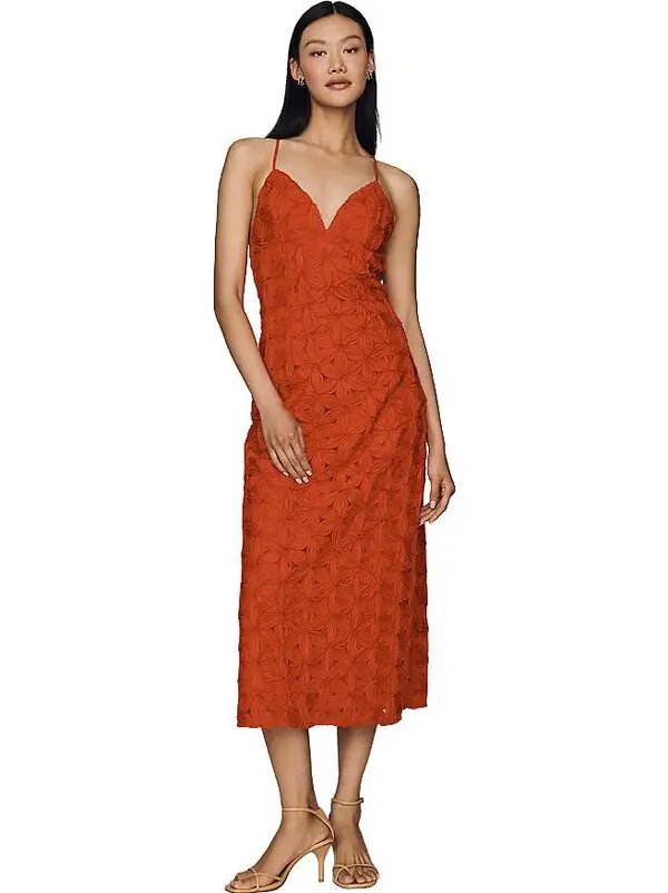 Endless Rose Textured Midi Dress - Red