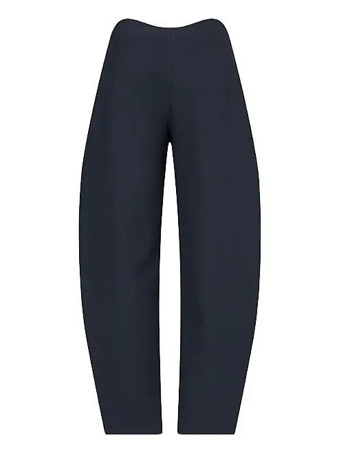 Alaïa Round Wool Crepe Trousers - Anthracite