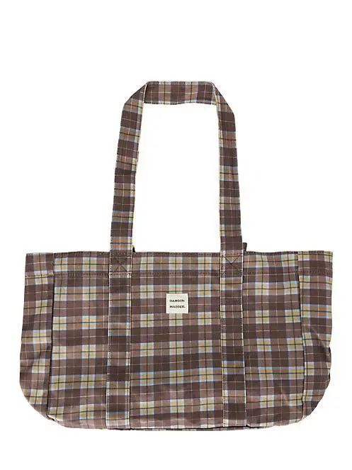 DAMSON MADDER Check Cotton-canvas Tote Bag - Multi
