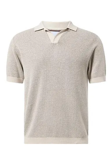 RAITH Oscar Contrast-trim Cotton-knit Polo Shirt - Neutral