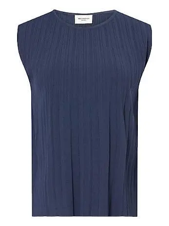 Max Mara Pleated Sleeveless Tank Top - Navy