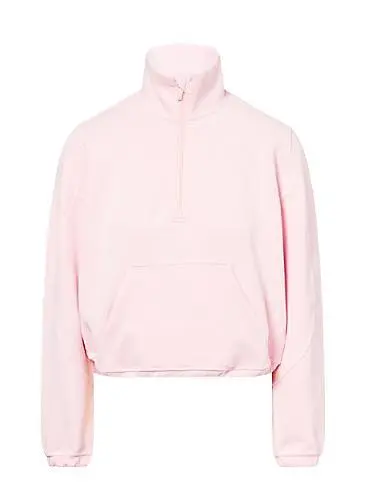 Lululemon Brushed Softstreme Half-zip Cropped Sweatshirt - Pink Pearl