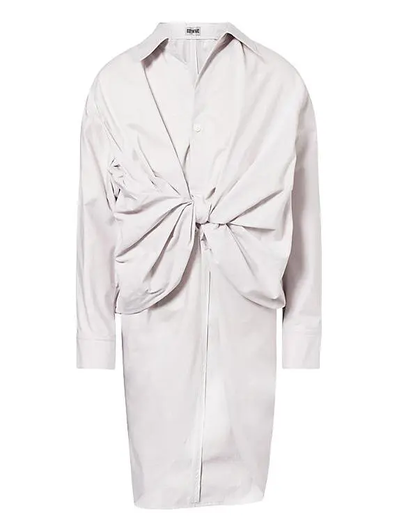 Issey Miyake Twisted Drape Cotton-blend Shirt - Grey