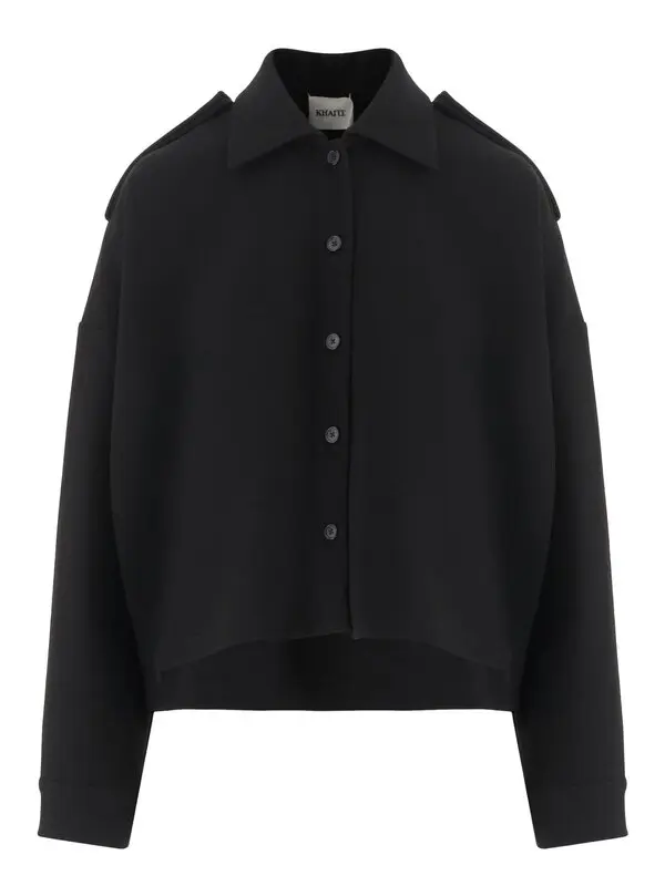 Khaite Epaulette Button-up Shirt - Black