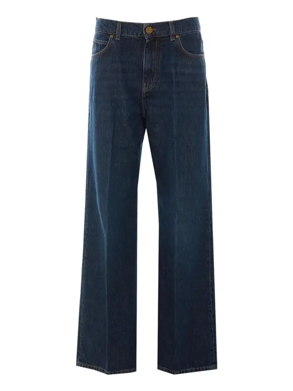 Pinko Pressed-crease Wide-leg Jeans - Black