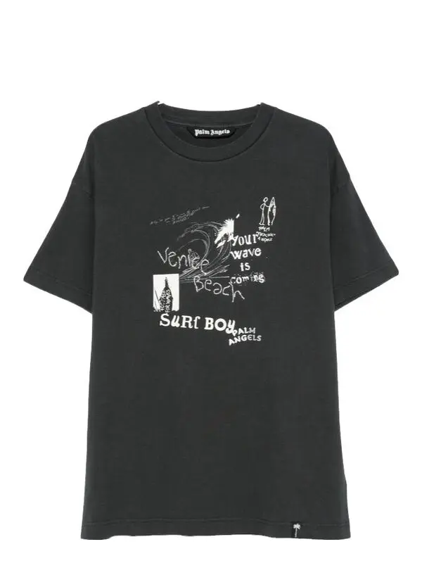 Palm Angels Crew Neck T-shirt - Black