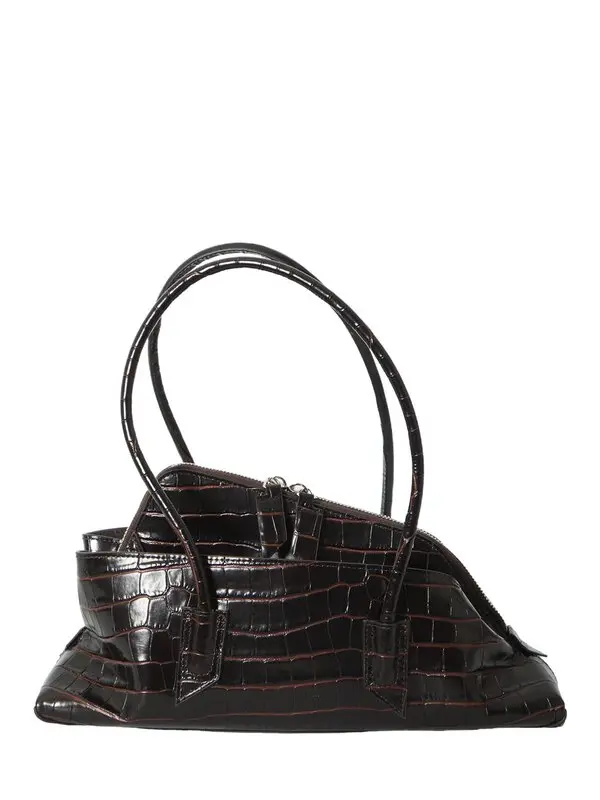 Attico Zippered Handbag With Top Handles - Black