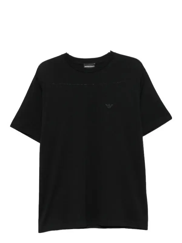 Emporio Armani Logo-embroidered T-shirt - Black