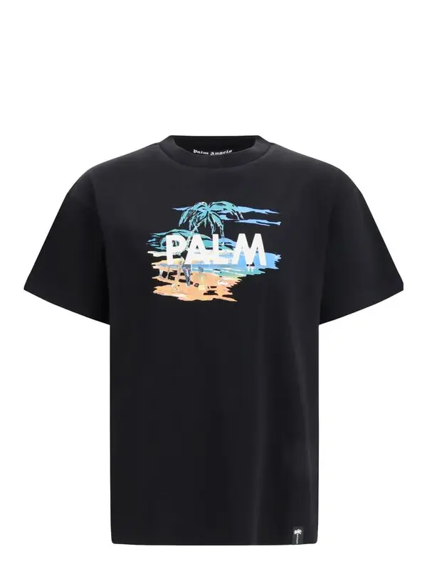 Palm Angels Crew Neck T-shirt - Black