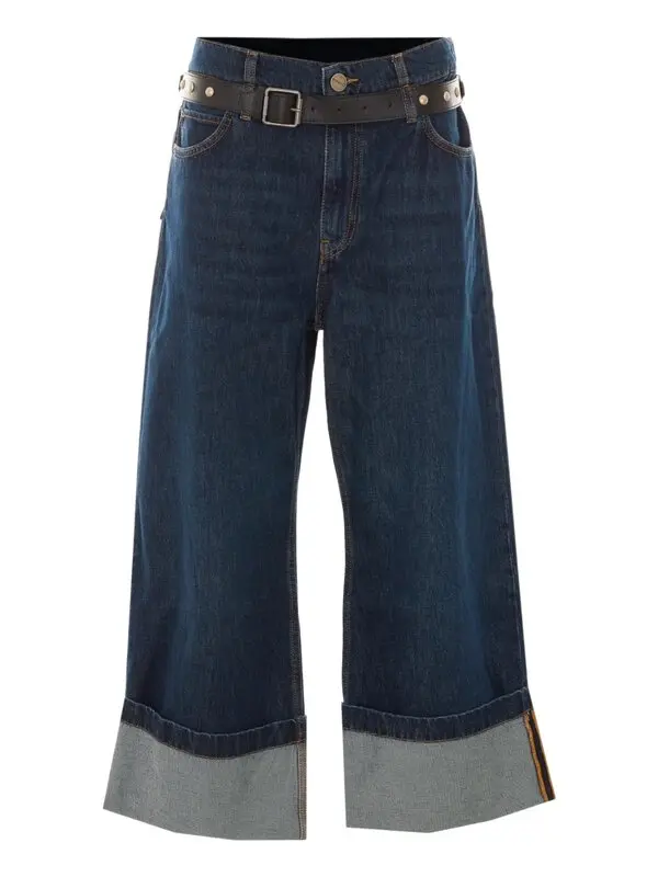 Pinko Belted Turn-up Jeans - Black