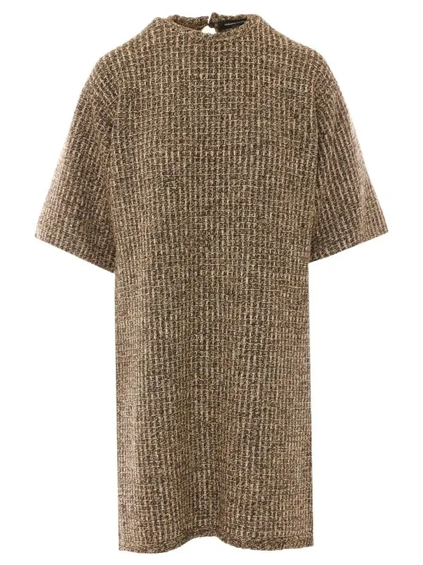Fabiana Filippi Textured Knitted Mini Dress - Brown