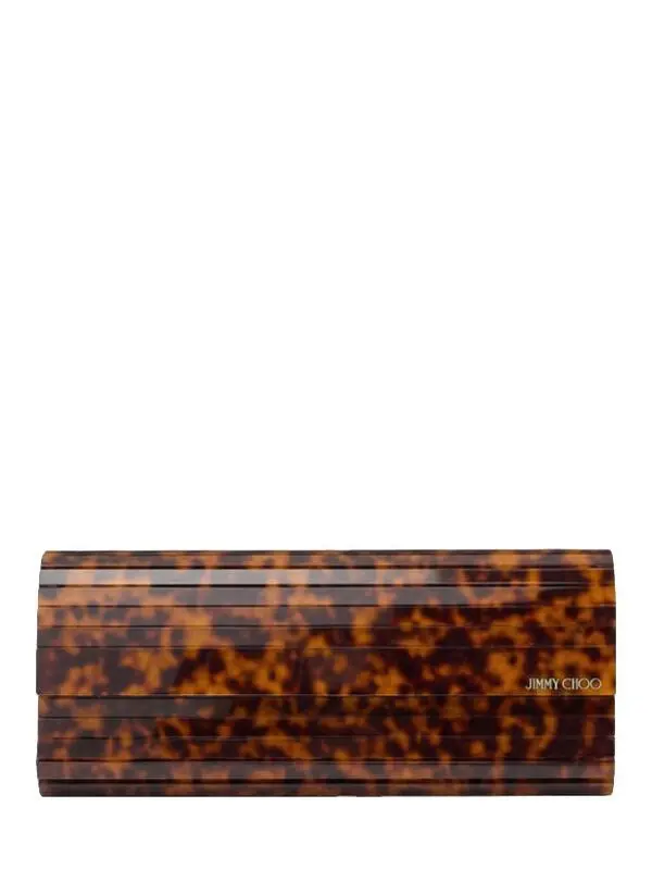 JIMMY CHOO Tortoiseshell Acrylic Clutch Bag - Brown