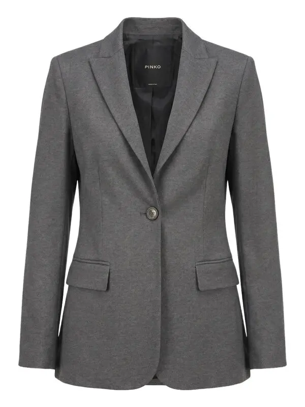 Pinko Single-breasted Blazer With Fold-over Collar - Black