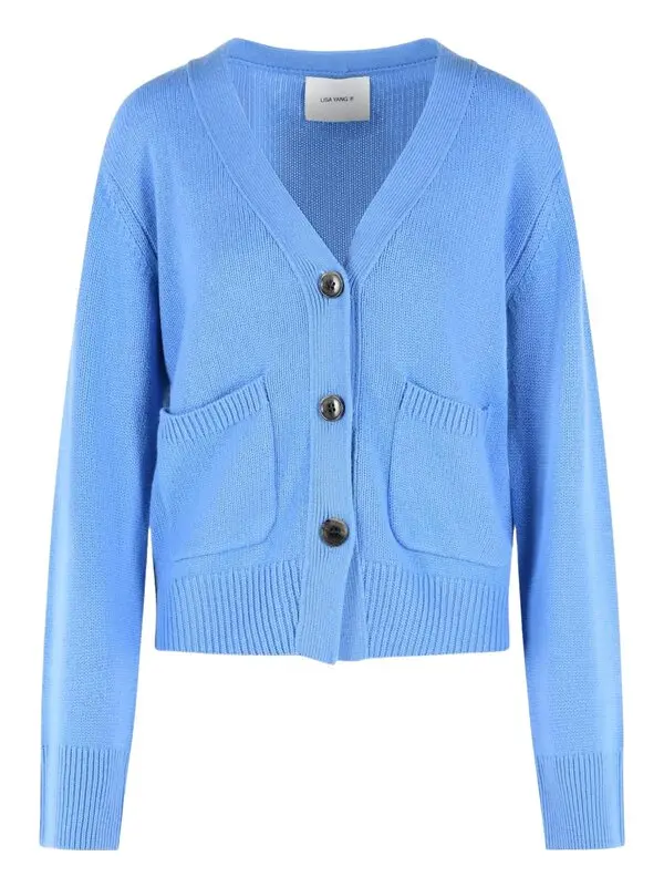 LISA YANG Long-sleeved Button-down Cardigan - Blue