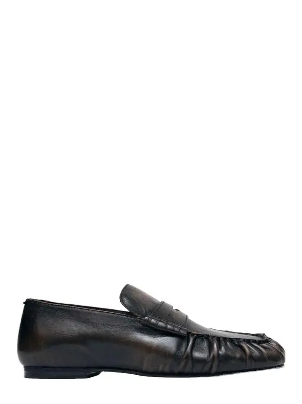 ALOHAS Aven Vintage Effect Leather Loafers - Brown