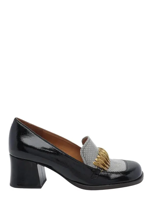 Chie Mihara Chunky High Heel Loafers - Black