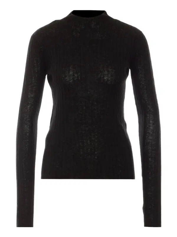 Pinko Long-sleeved Ribbed Sweater - Black