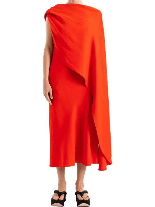 Balenciaga Draped Asymmetric Dress - Red