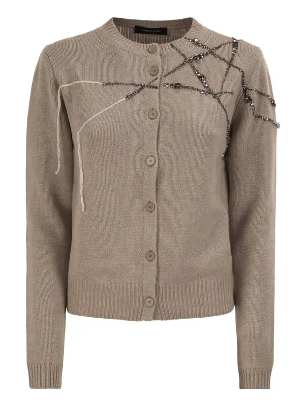 Fabiana Filippi Embellished Single-breasted Cardigan - Gray