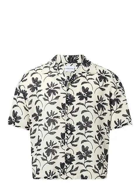 MKI MIYUKI ZOKU Vacation Floral-print Linen-blend Shirt - Raw