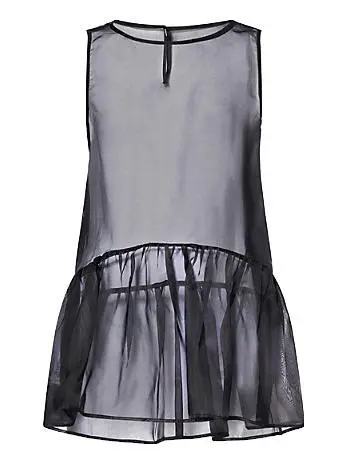 Dissh Sheer Silk Peplum Top - Black