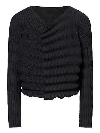 Issey Miyake Pleats Knit Cardigan - Black
