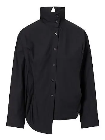 Issey Miyake Twisted Drape Cotton-blend Shirt - Black