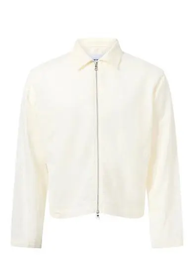 MKI MIYUKI ZOKU Rider Zip-up Cotton Shirt - Bone