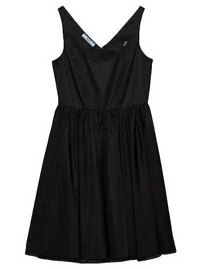 Prada Re-nylon Scoop Neck Mini Dress - Black