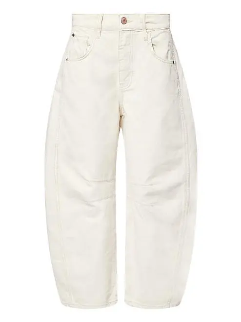 Free People Barrel Leg Jeans - Milk