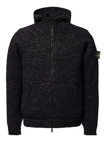 Stone Island Reversible Cotton-nylon Knit Jumper - Black