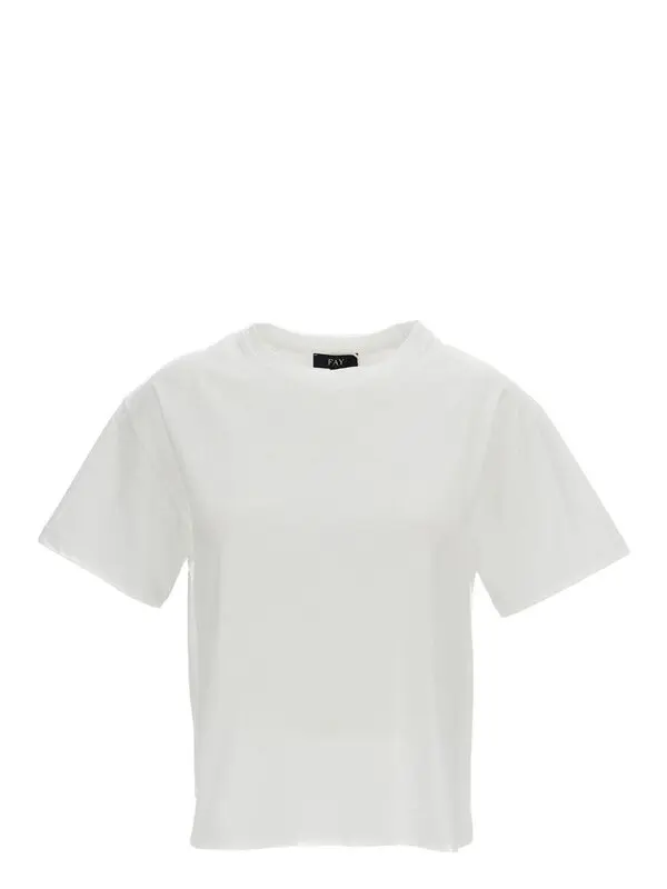 FAY Cotton T-shirt With Embroidered Logo - Multicolor