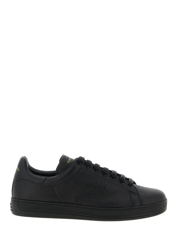 TOM FORD Warwick Sneakers In Hammered Full-grain Leather - Black