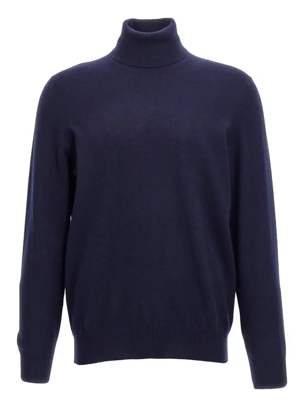 Brunello Cucinelli Cashmere High Neck Sweater - Blue