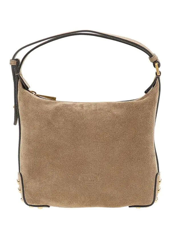 TOD'S Suede Hobo Bag With Metal Dots - Multicolor