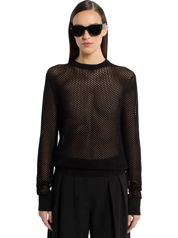 Michael Kors Silk Mesh Sweater - Black