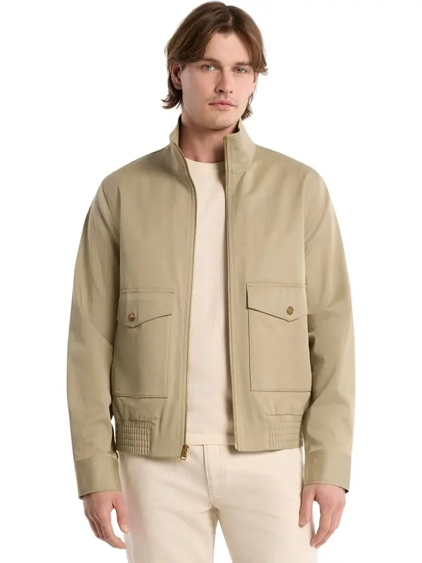Michael Kors Harrington Stretch Cotton Bomber Jacket - Green