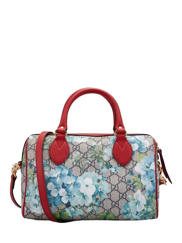 Gucci Gg Supreme Blooms Boston Bag - Blue/red