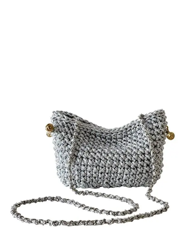ISKRA Stella Clasp Crossbody Bag - Silver
