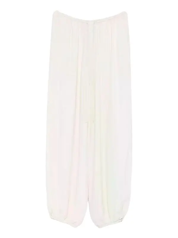 FORTE_FORTE Drawstring Waist Gathered Cuff Trousers - Neutrals