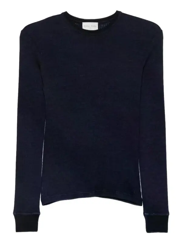 FORTE_FORTE Ribbed Long-sleeve T-shirt - Blue