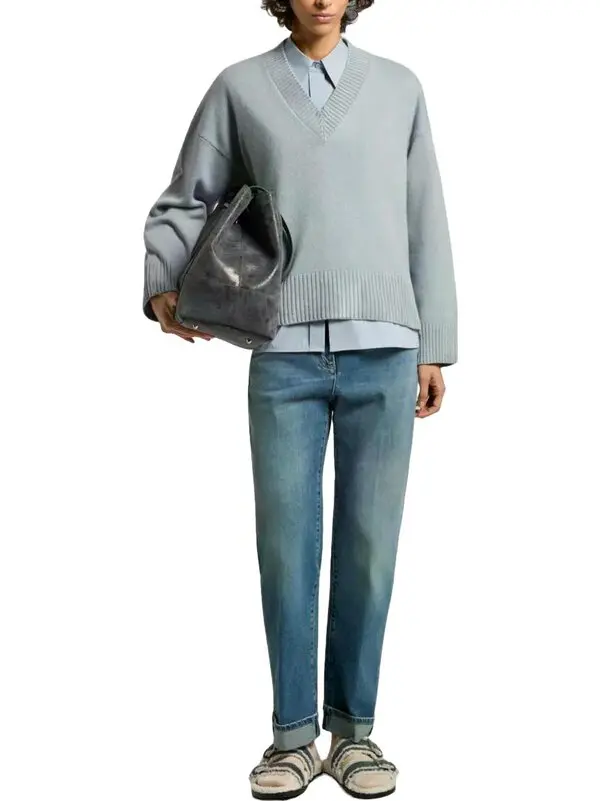 Peserico Straight-leg Turned-up Jeans - Blue