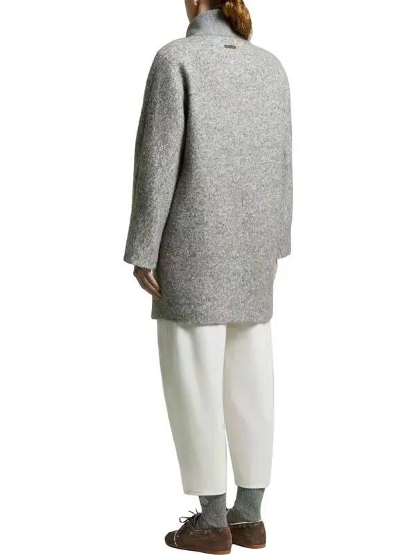Peserico Sequin-embellished High-neck Zip-up Coat - Grey