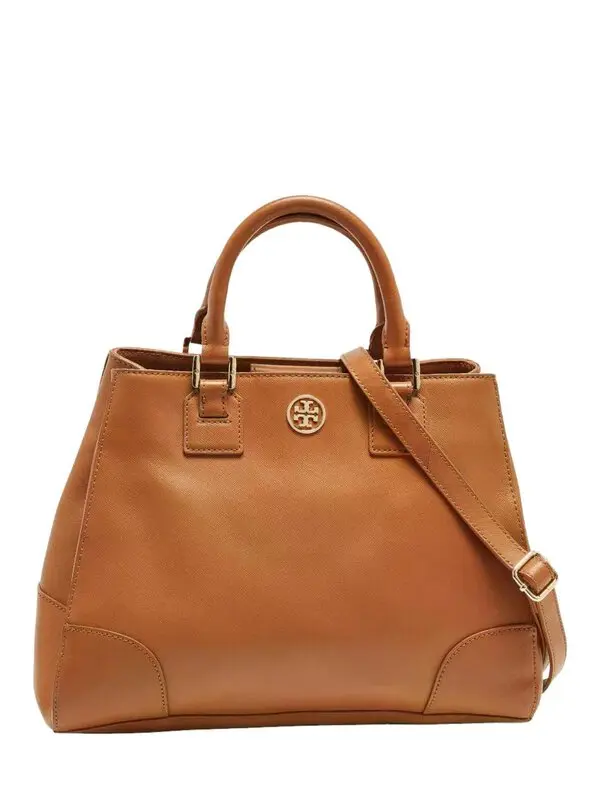 Tory Burch Robinson Saffiano Leather Tote Bag - Brown