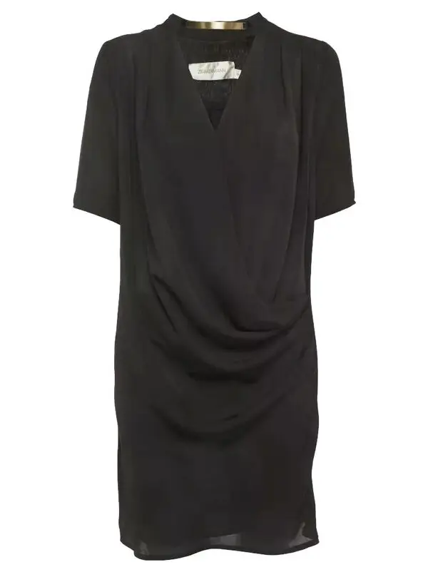 Zimmermann Draped V-neck Mini Dress - Black