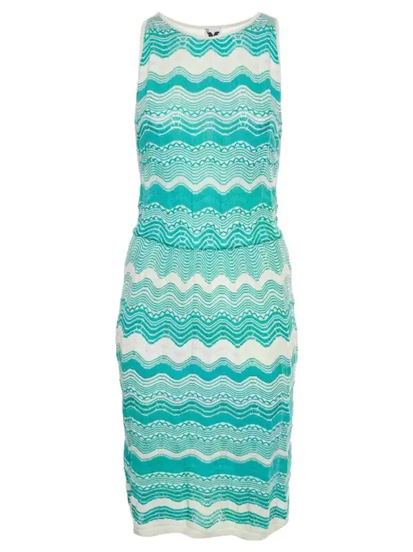 Missoni Zig-zag Knit Sleeveless Dress - Blue