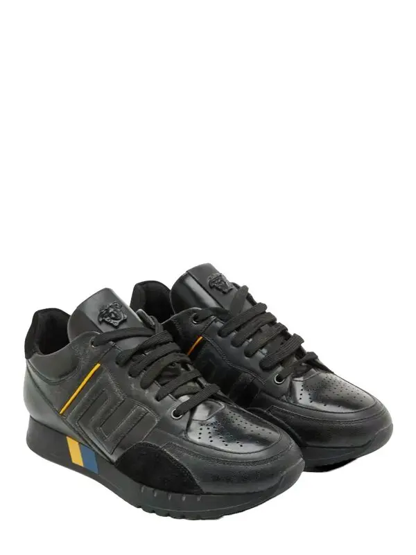 Versace Odissea Leather Sneakers - Black